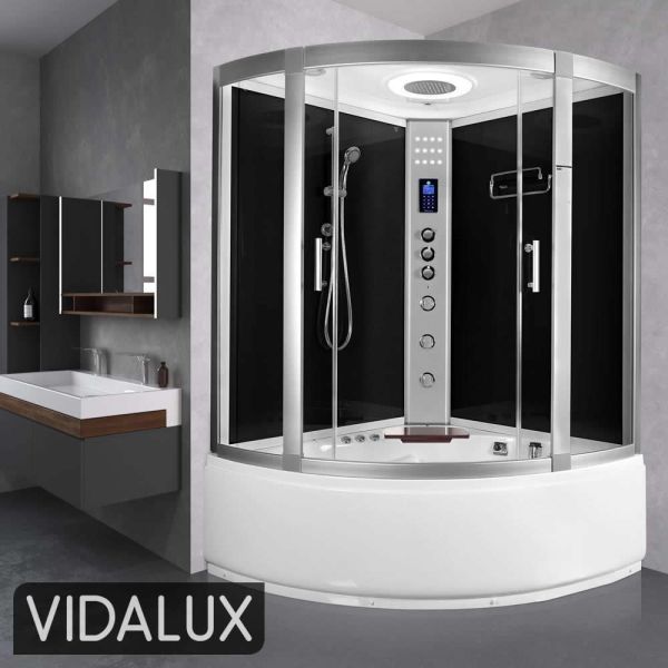 Vidalux Lisbon 1350 x 1350 Luxury Corner Steam Shower Whirlpool Bath